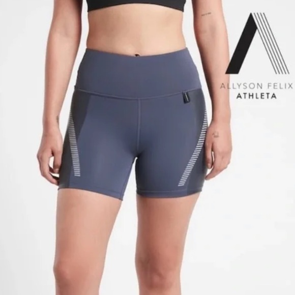 Athleta | Shorts | Athleta L X Allyson Felix Bike Shorts Blue Sz Xs | Poshmark